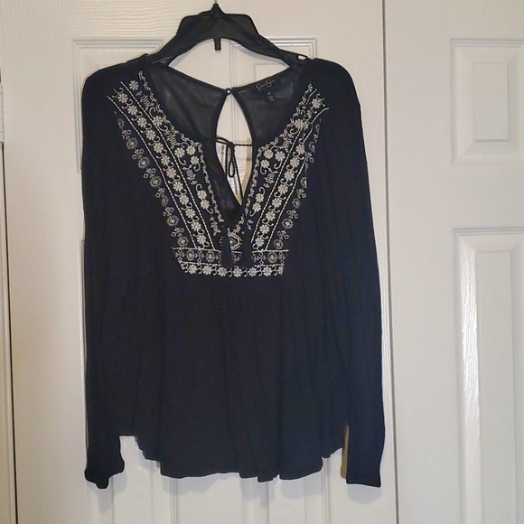 Jessica Simpson | Tops | Black Peasant Blouse | Poshmark